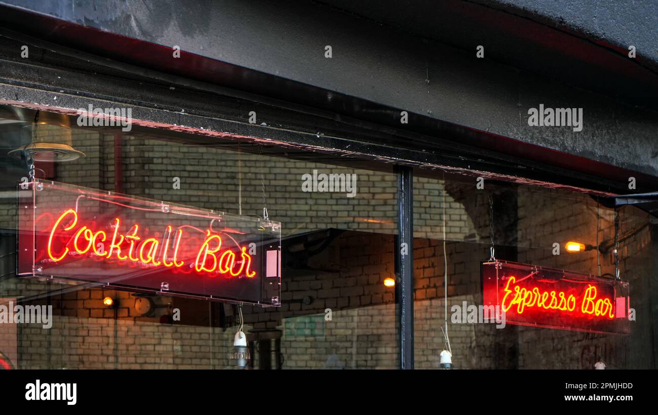 London, United Kingdom - February 02, 2019: Bright yellow cocktail and ...