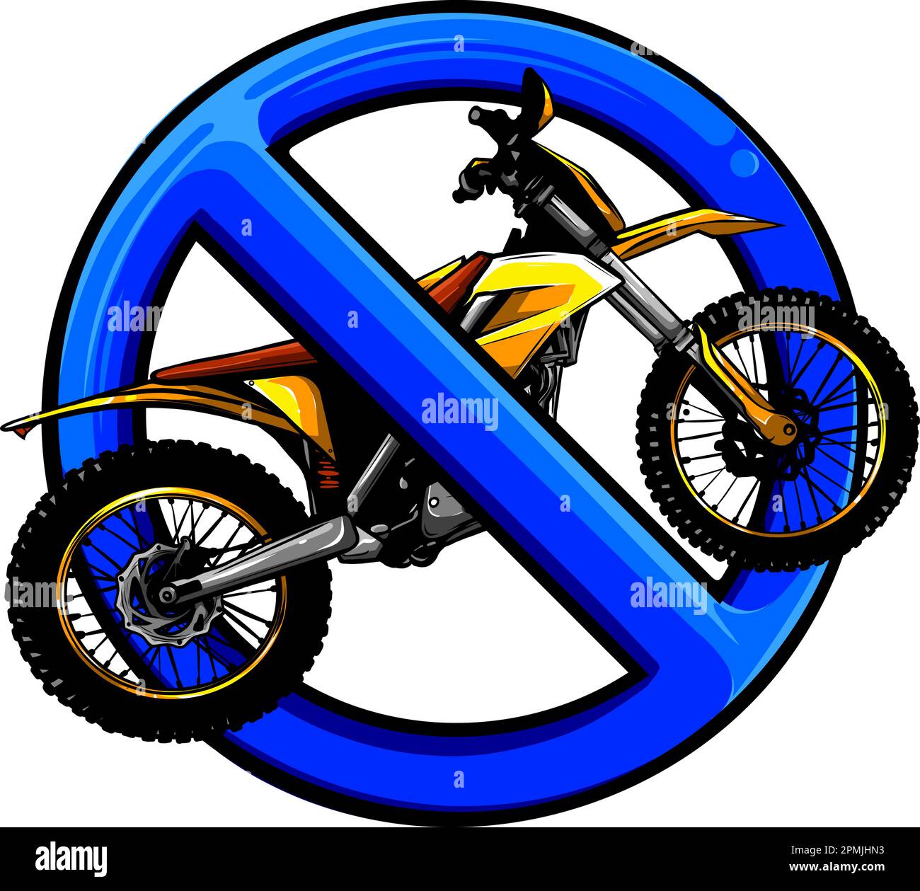 Cross motorcycle or motorbike on white background. digital hand draw ...