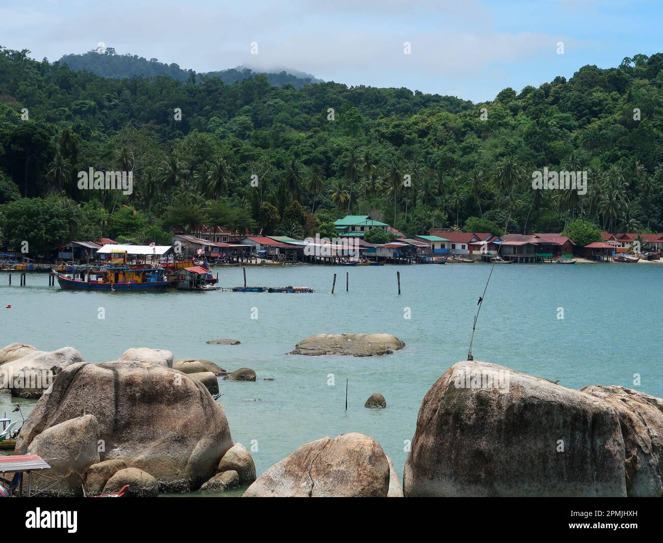 Beautiful panorama of blue sea and sky at Pulau Pangkor, Malaysia Stock ...