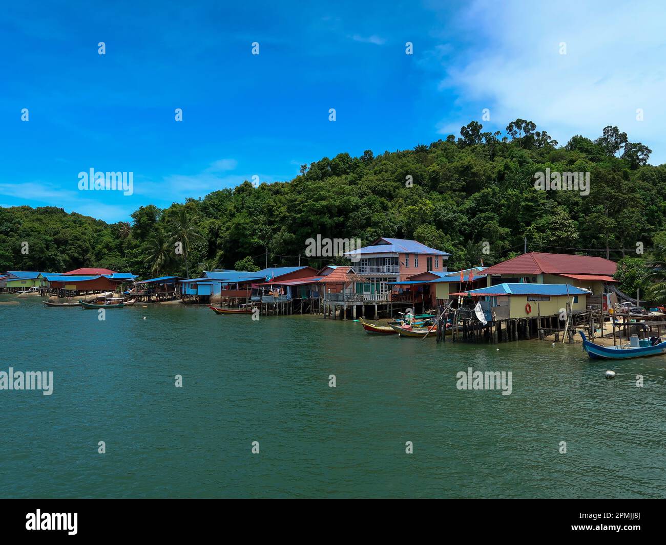 Beautiful panorama of blue sea and sky at Pulau Pangkor, Malaysia Stock ...