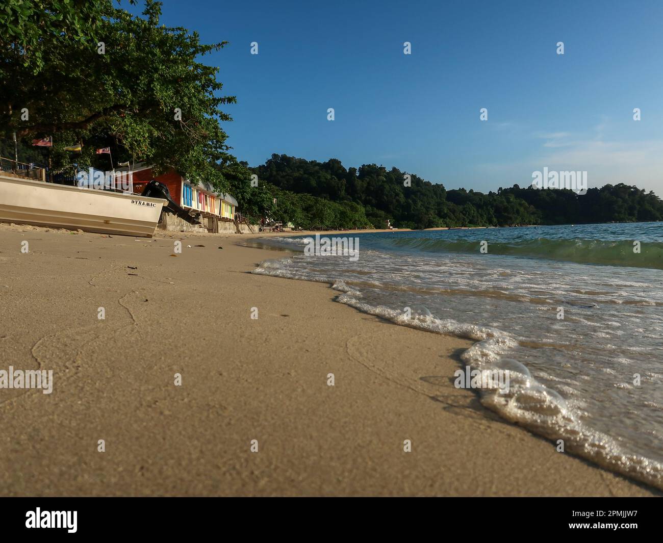 Beautiful panorama of blue sea and sky at Pulau Pangkor, Malaysia Stock ...
