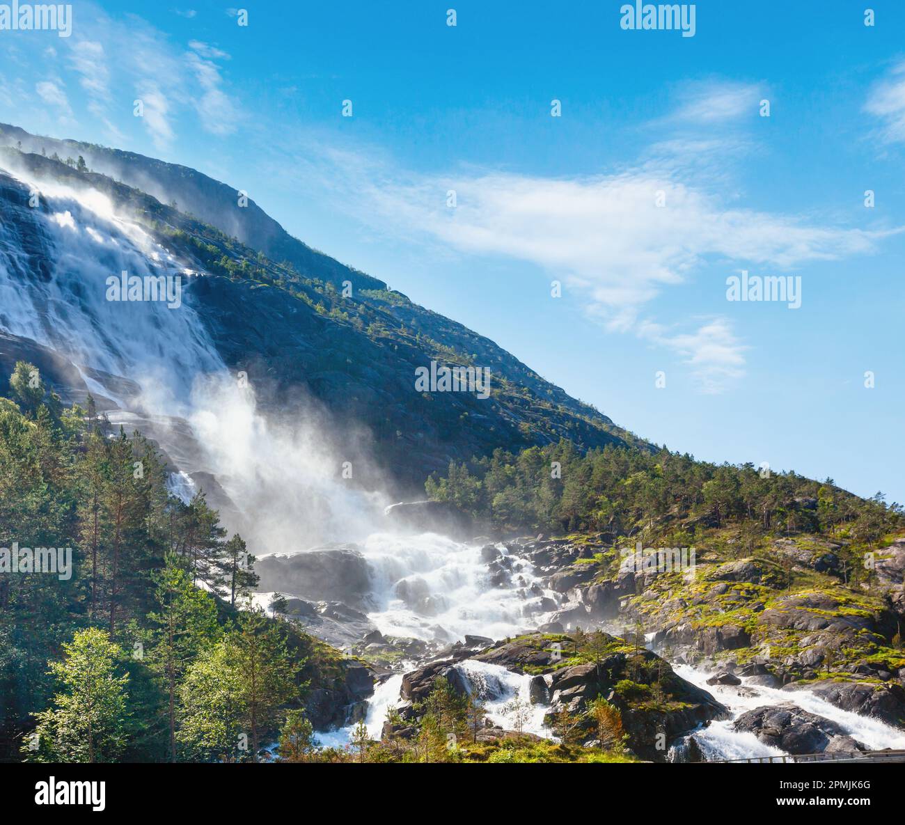 Beautiful waterfall on mountain slope hi-res stock photography and ...