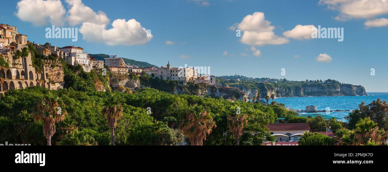 Tropea town coast summer evening view, Calabria, Italy,Tyrrhenian Sea ...