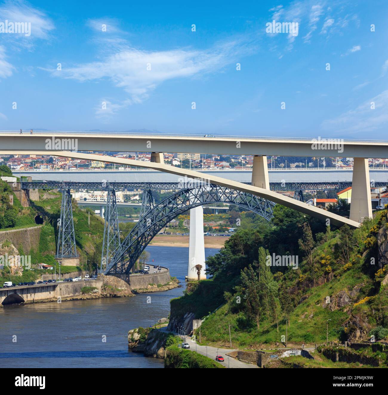 Ponte do Infante, Maria Pia Bridge and St John's Bridge over Douro ...