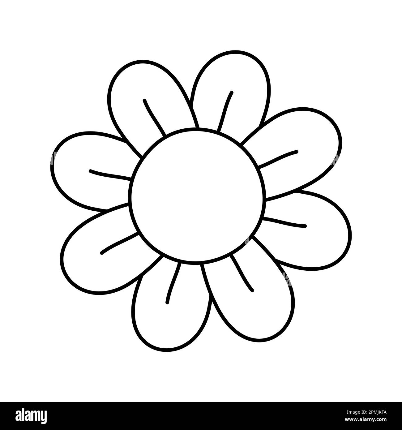 Hippie Flowers Outline