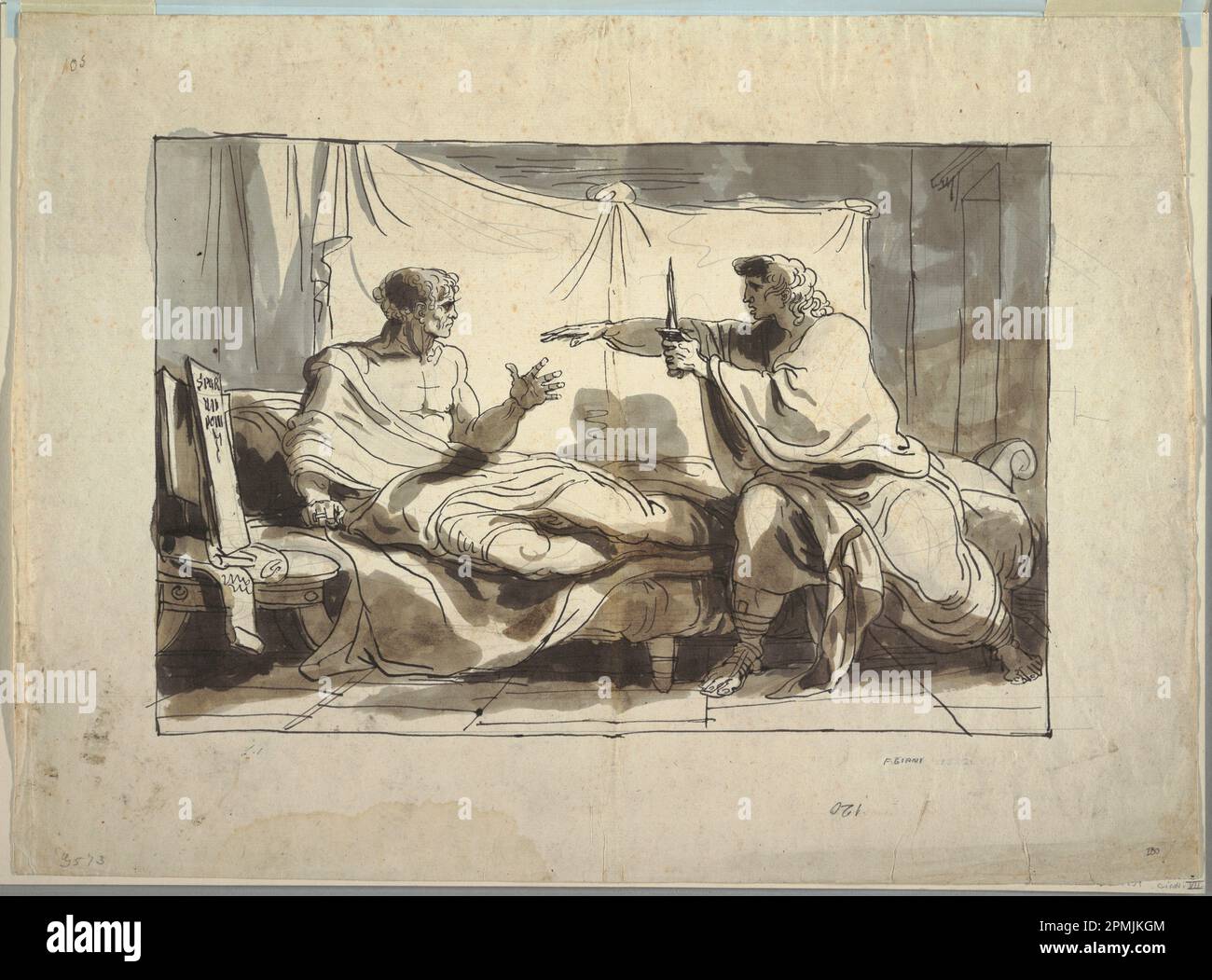 Drawing, The Son of Marcus Cato Bring a Dagger to his Father; Designed ...