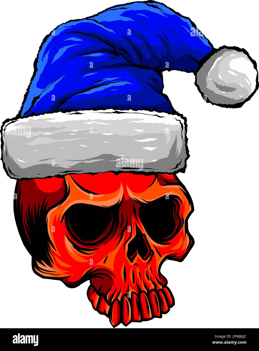 Skull Santa. Scary Christmas Skull. Horror Christmas. Vector ...