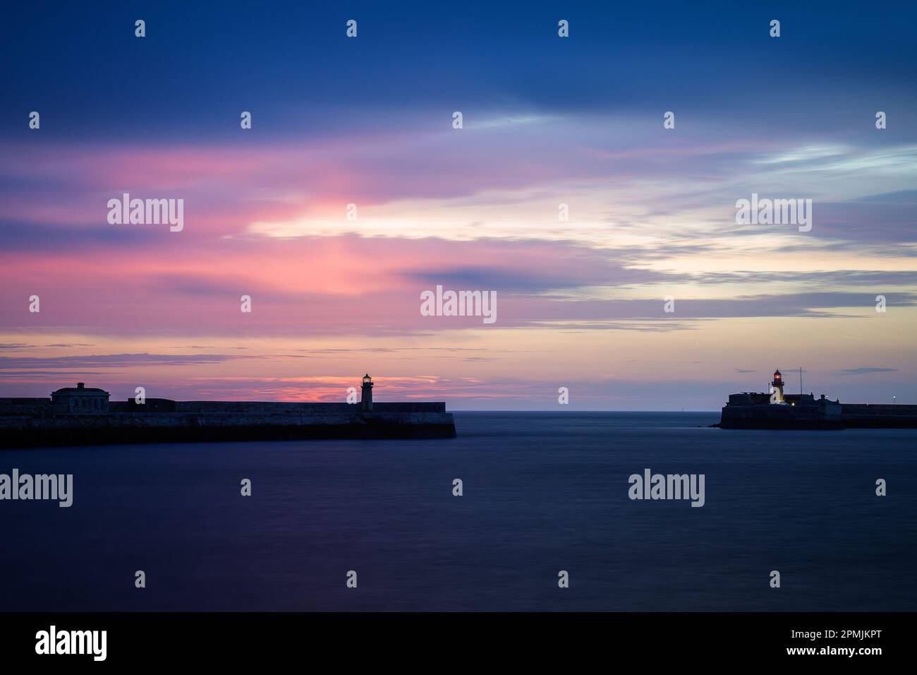 Dun Laoghaire harbour at sunrise Stock Photo - Alamy