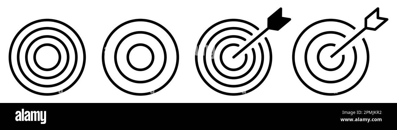 Target icon set. Vector illustration isolated on white background Stock ...