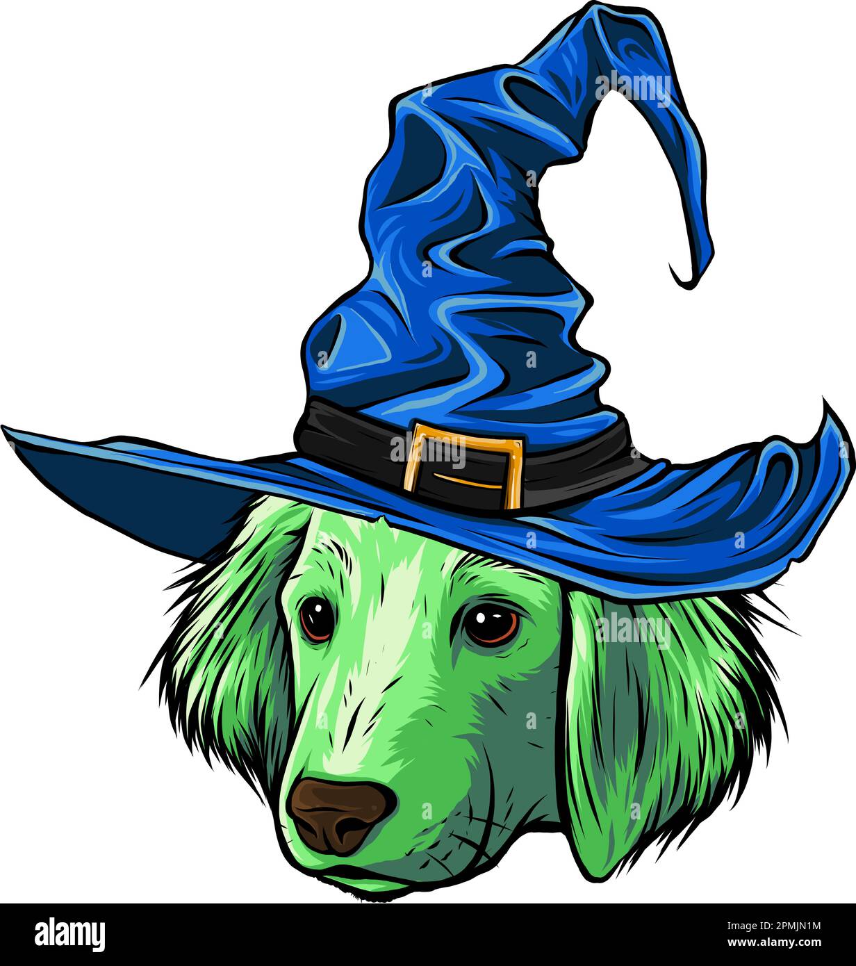 Puppy of a golden labrador retriever. Dog portrait. Vector illustration ...