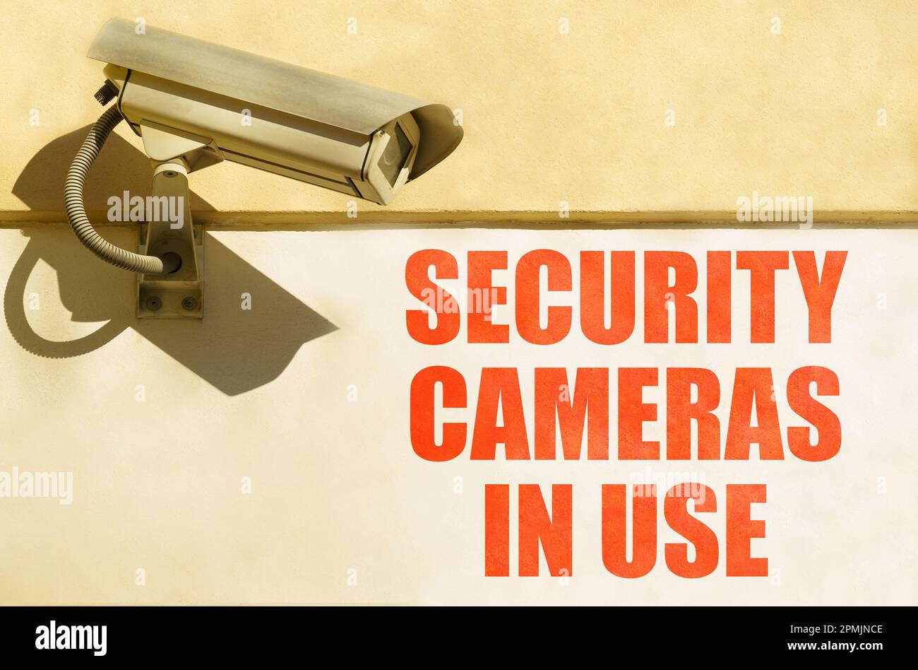 Video surveillance and security. A CCTV camera is installed on the wall ...