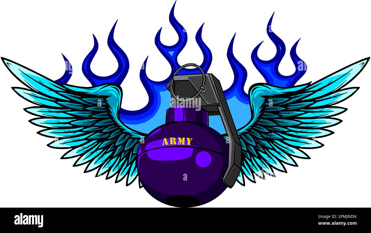 Hand grenade on white background, isolated, vector illustration design ...