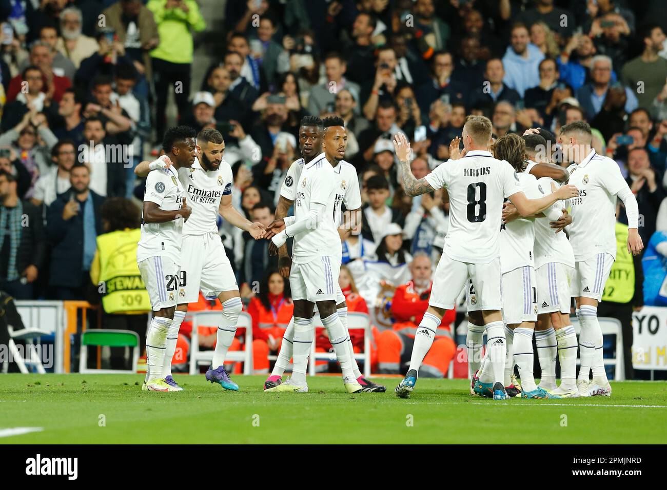 Madrid, Spain. 12th Apr, 2023. Real Madrid team group (Real) Football/Soccer : Real Madrid team ...