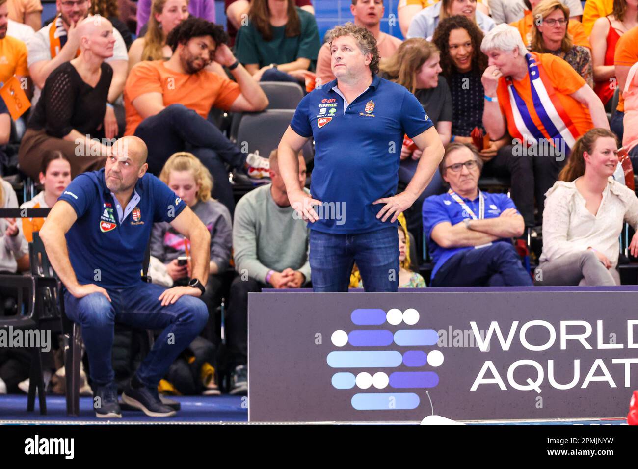 ROTTERDAM, NETHERLANDS - APRIL 13: Head coach Attila Biro of Hungary ...