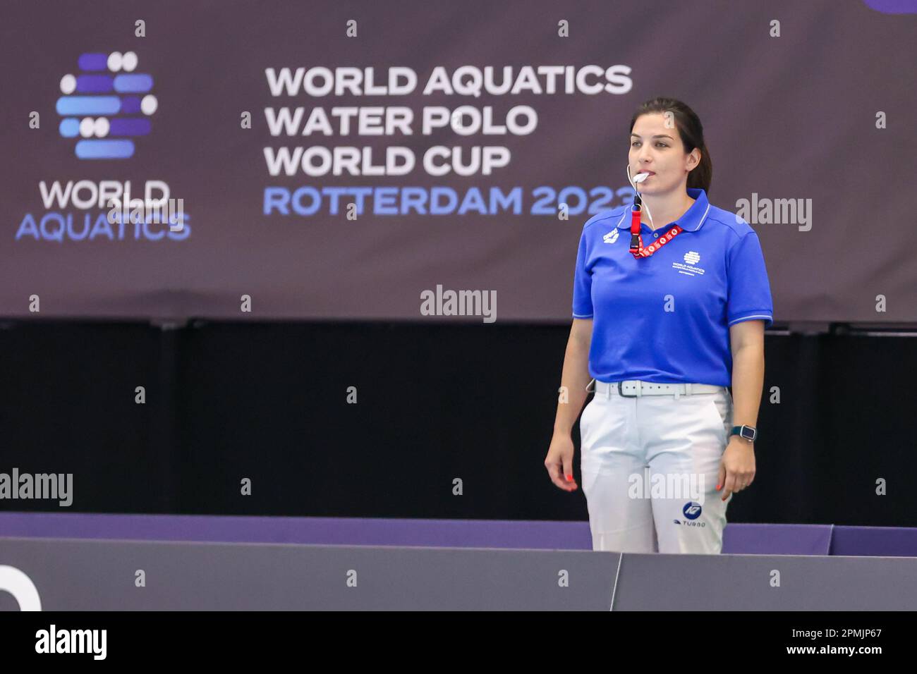 ROTTERDAM, NETHERLANDS - APRIL 13: referee Jenn McCall during the Women ...