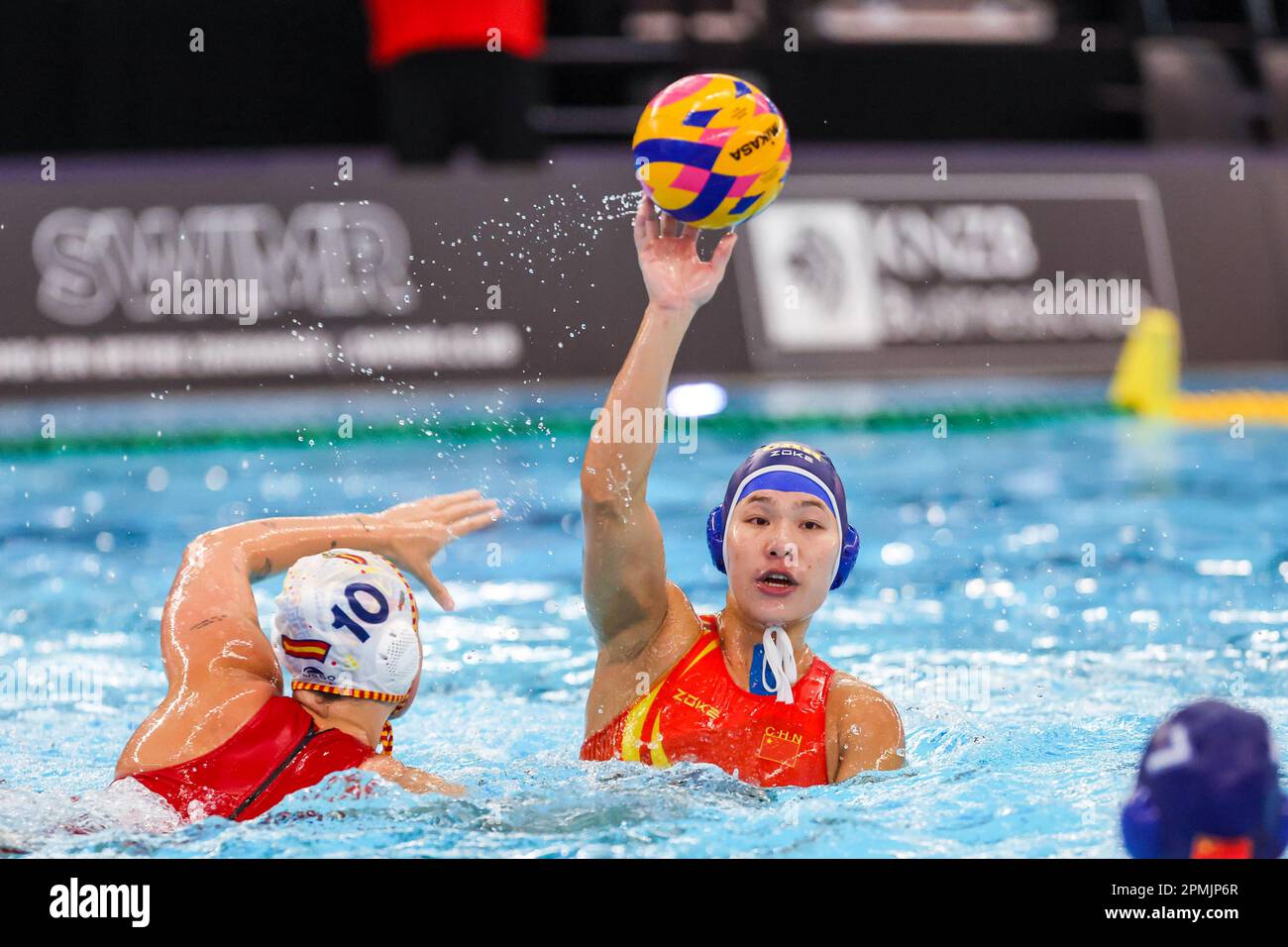 ROTTERDAM, NETHERLANDS - APRIL 13: Paula Camus Amoros of Spain, Sanfeng Nong of China during the ...