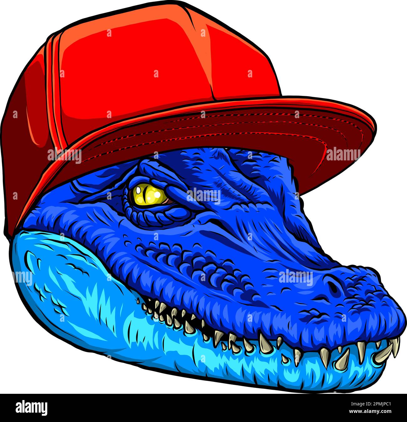 Vector illustration of alligator head on a white background Stock ...