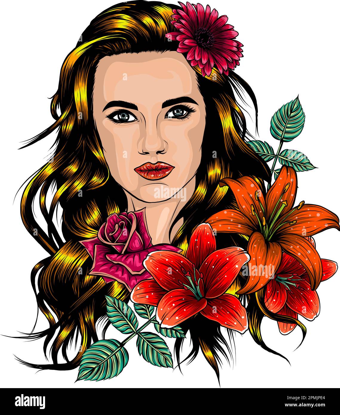 Rose masquerade flower Stock Vector Images - Alamy