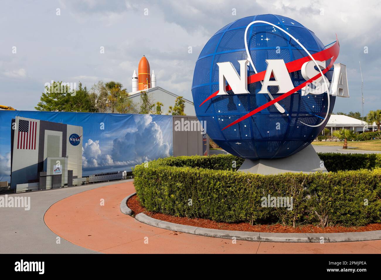 The entrance to the Kennedy Space centre, the home of NASA in Florida ...