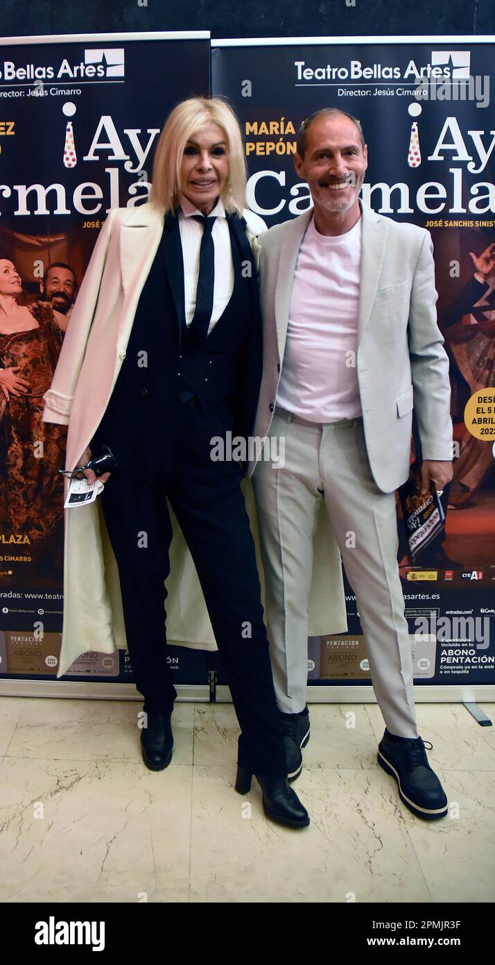 Madrid, Spain. 13th Apr, 2023. Actor Manuel Bandera and Bibi Andersen attend the Premiere of the ...