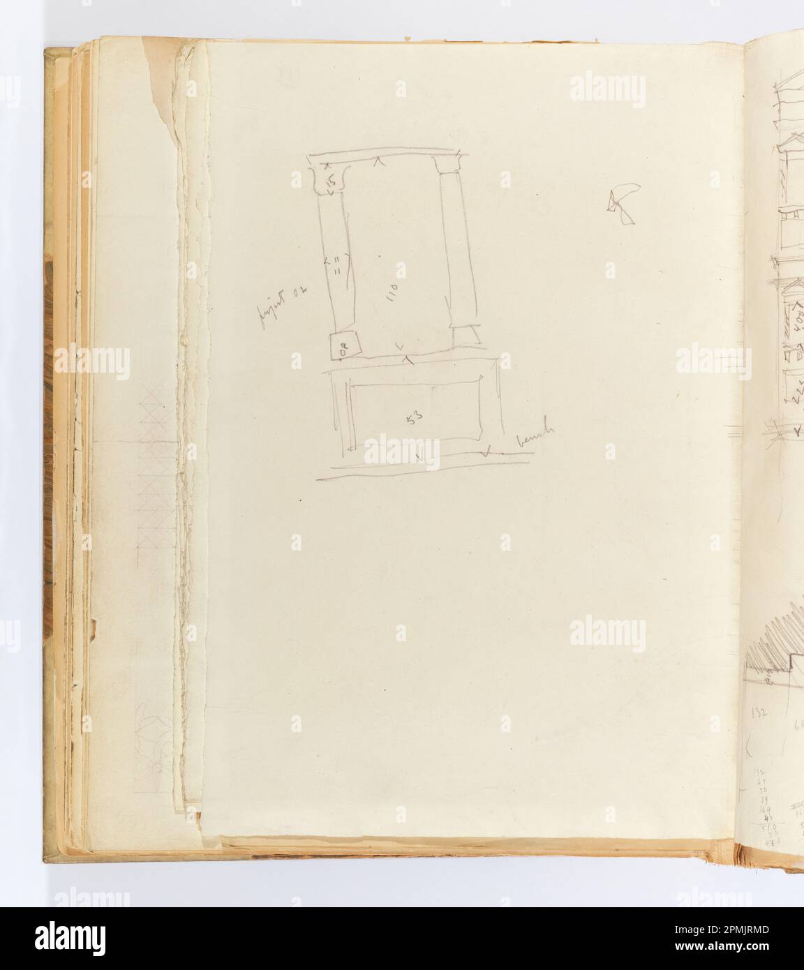 Album Page, Elevation of Opening Framed by Columns and Supported on ...