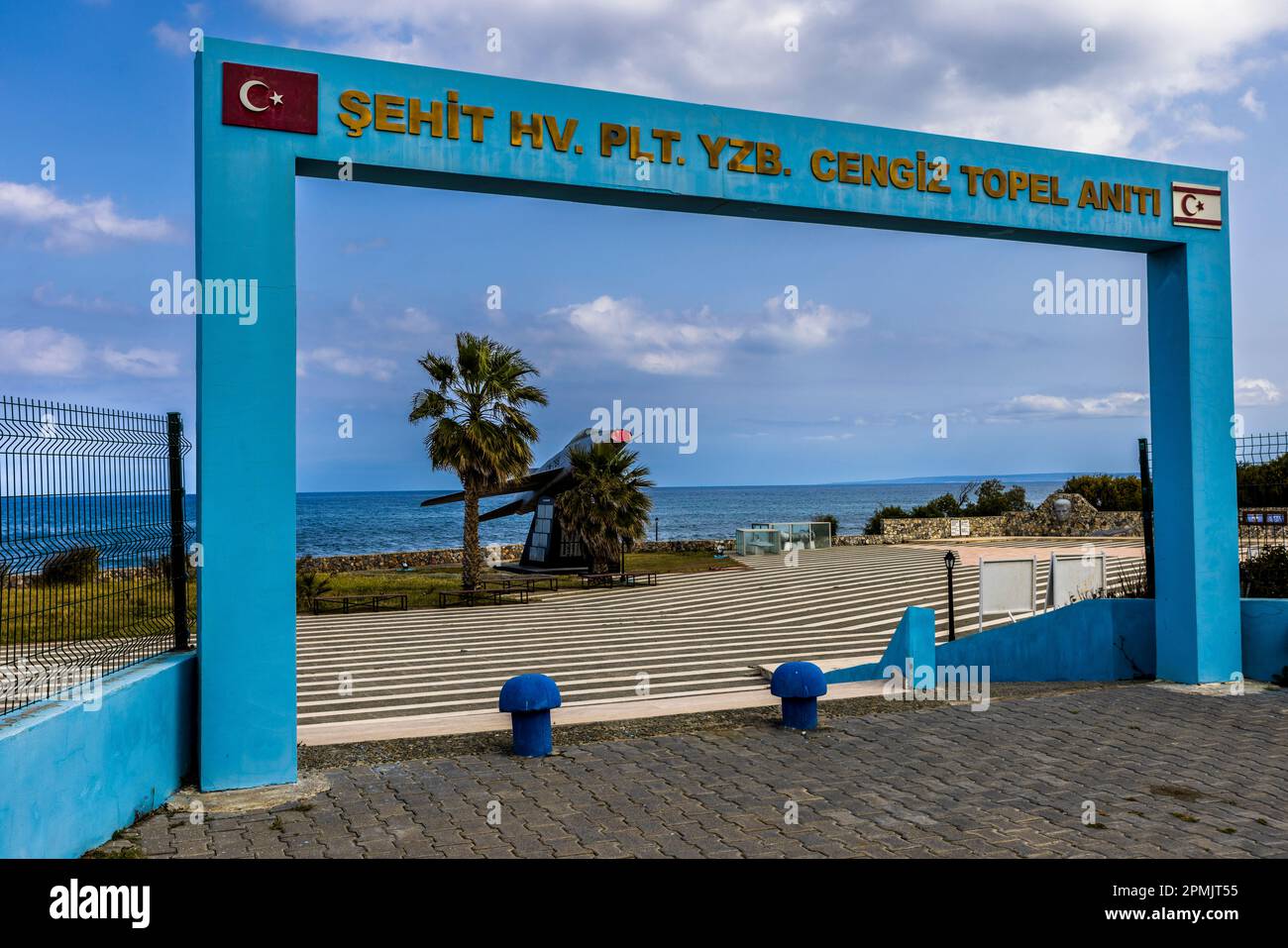 Monument to former pilot Cengiz Topel, who dropped napalm on Cyprus on ...