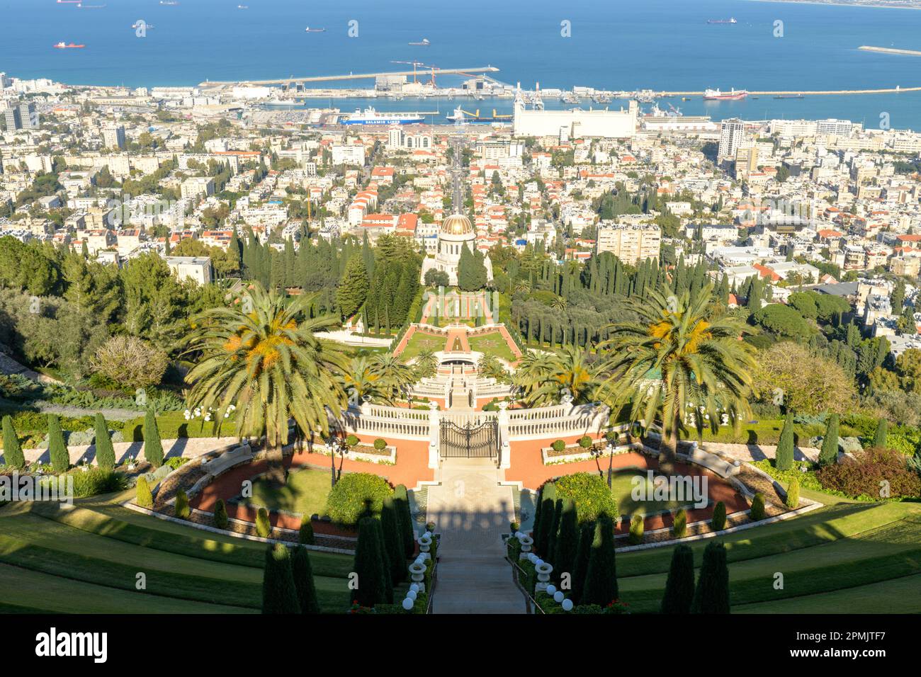 Bahai Gardens and Bay View in Haifa, Israel Stock Photo - Alamy