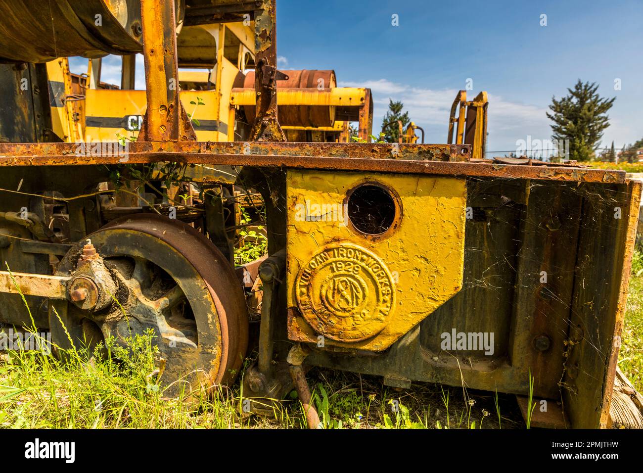 Traces of the former copper mining in Lefka, Cyprus Stock Photo - Alamy
