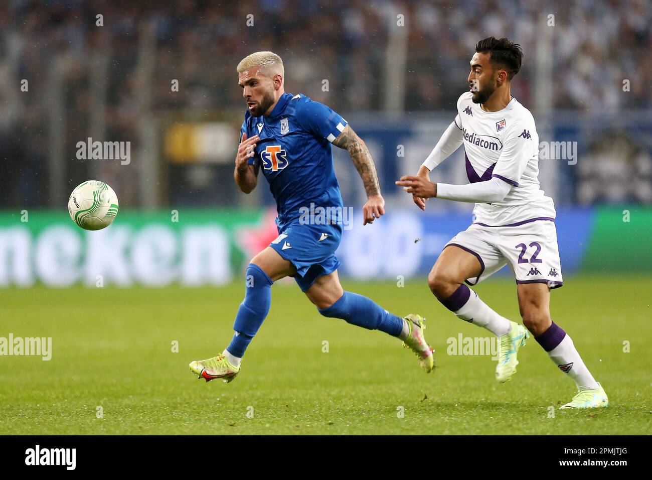 Poznan, Poland - April 13, 2023, Pedro Rebocho of Lech Nicolas Gonzalez ...