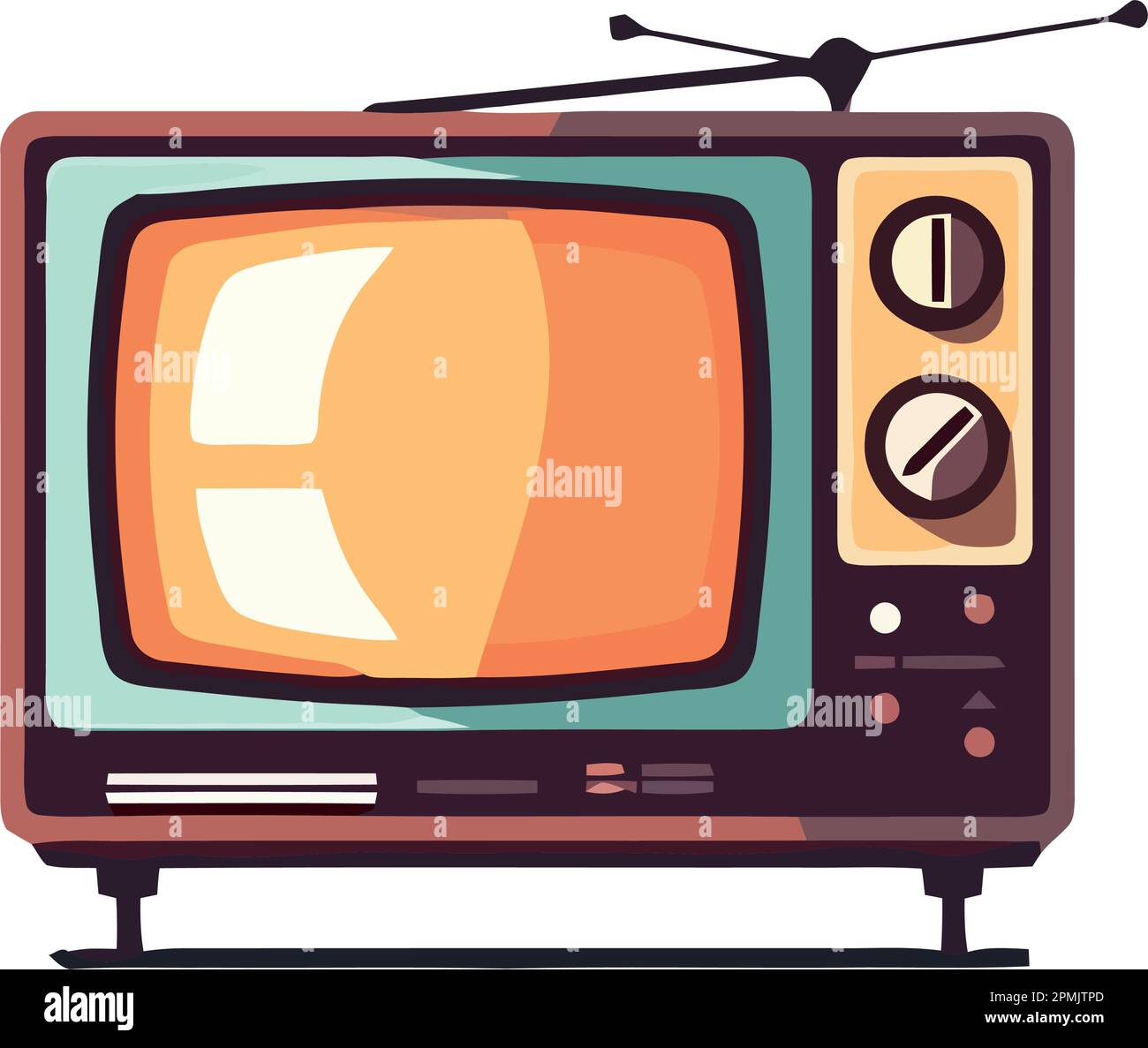 Old fashioned television broadcasting modern technology Stock Vector ...