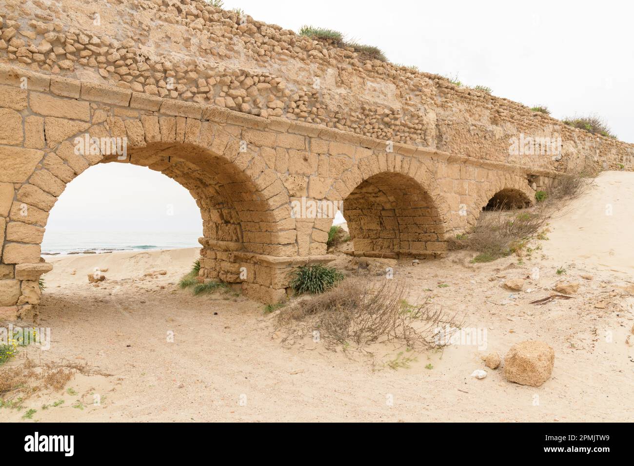 Ancient Roman aqueduct in Caesarea, Israel Stock Photo - Alamy