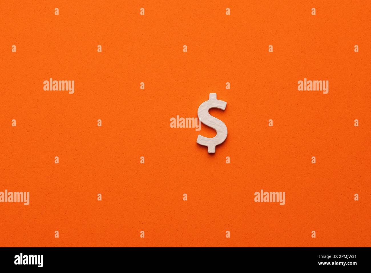 Dollar sign on orange colored background - symbol for website design or ...