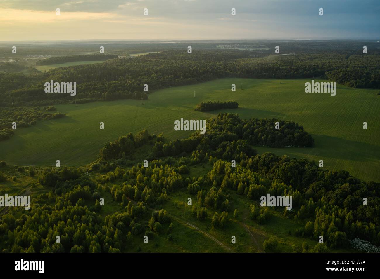 Beautiful aerial landscape on green backdrop. Beautiful scenery ...