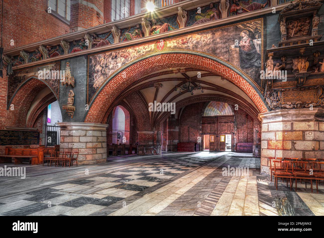 The historic arched design of Basilica of St. Agnes and St. James in ...
