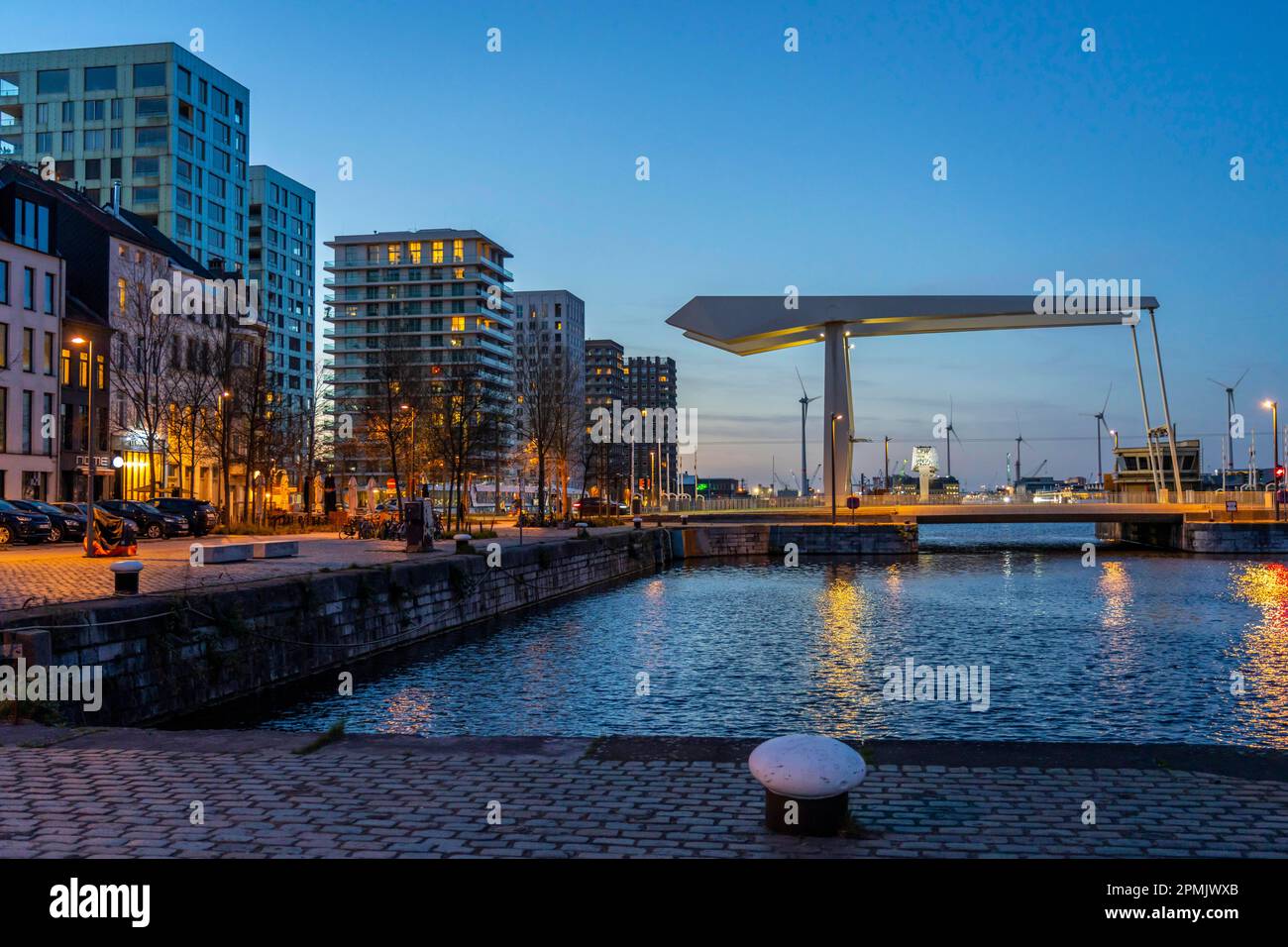 Kattendijkdok, harbour basin, with Lodenbrug bridge, Old Harbour ...