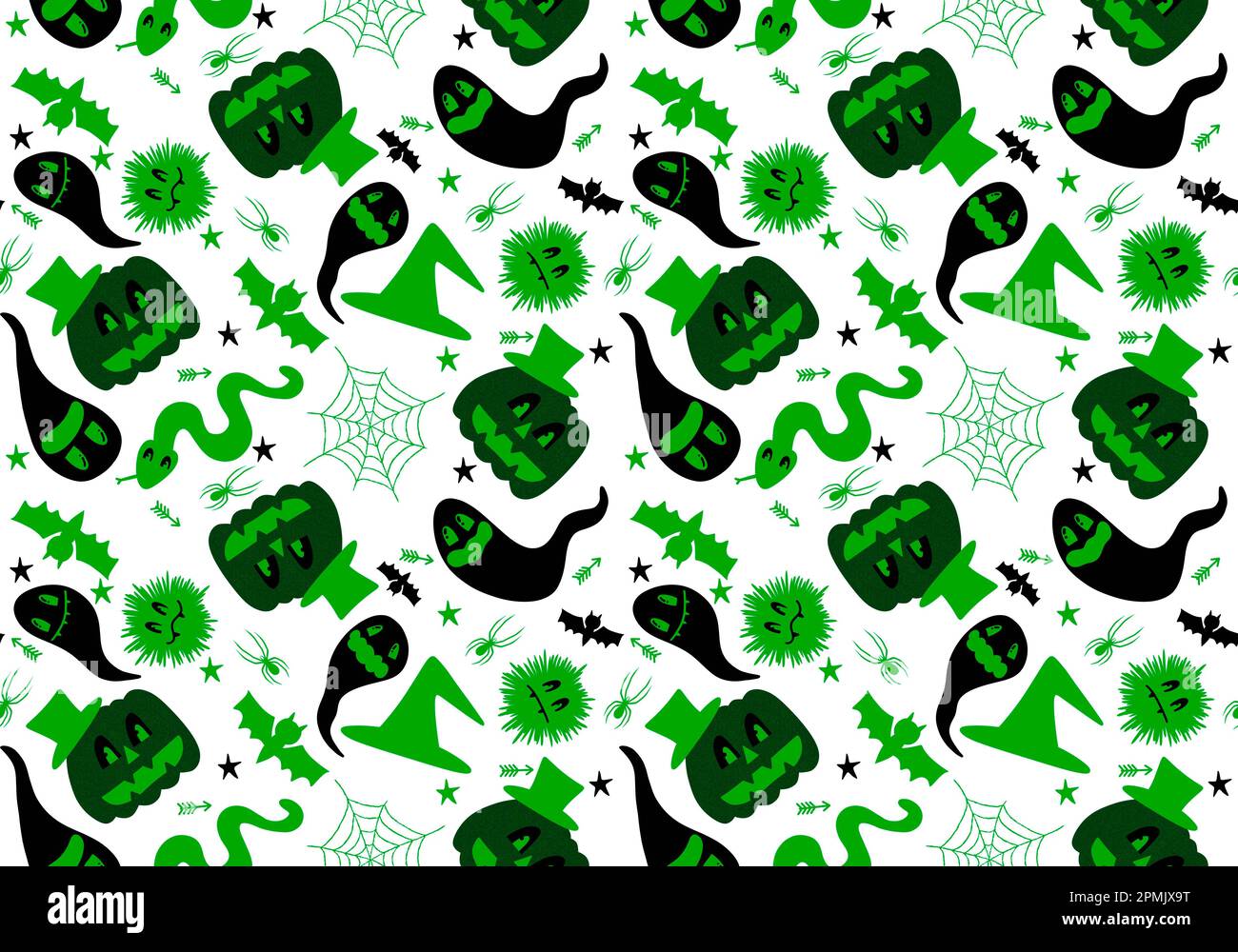 Halloween ghost seamless cartoon spider and web and skulls pattern for ...