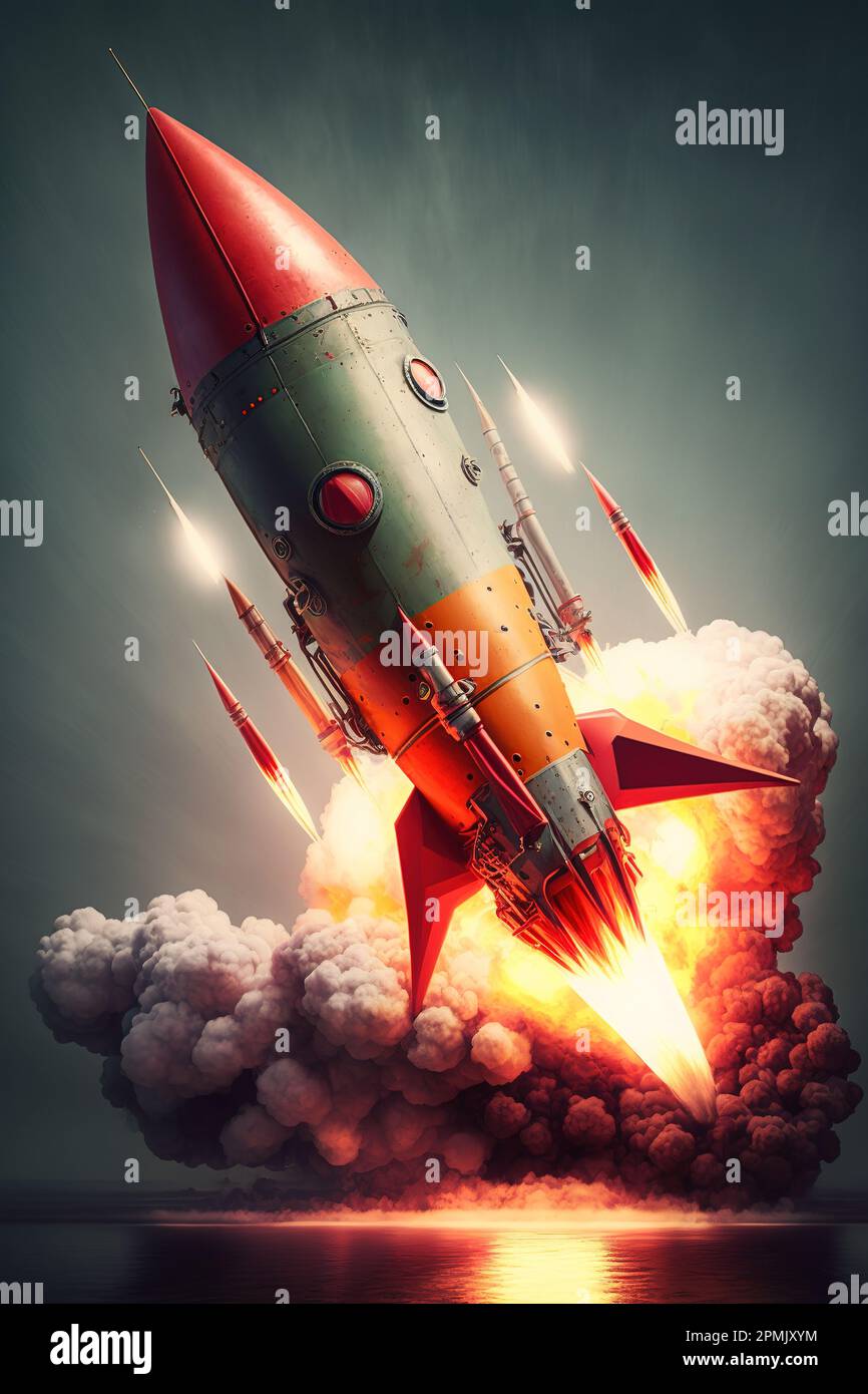 Rocket blast illustration hi-res stock photography and images - Alamy