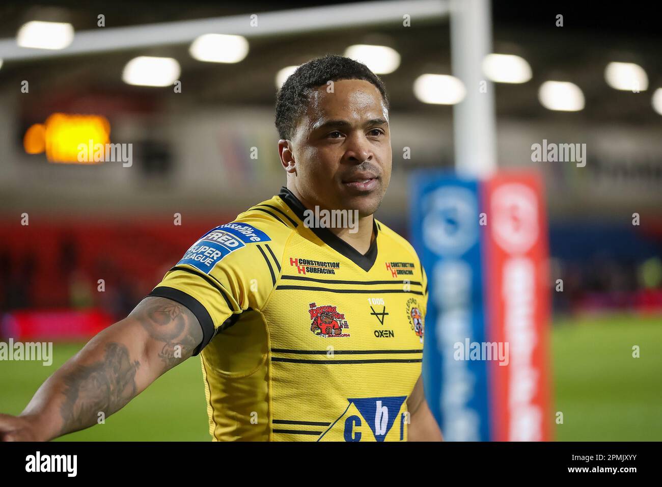 Manchester, UK. 13th Apr, 2023. Jordan Turner at full time *** during the Super League match ...