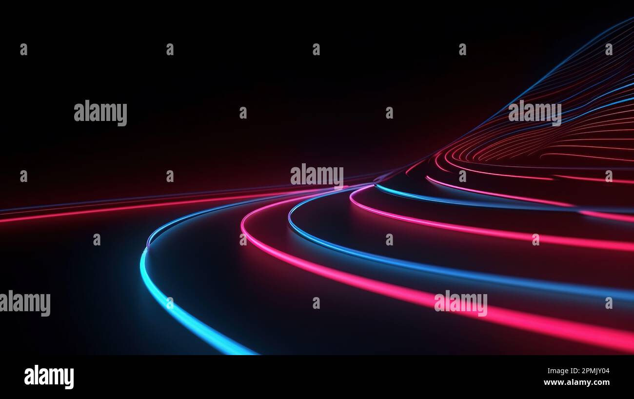 Blue glowing lines in space hi-res stock photography and images - Alamy