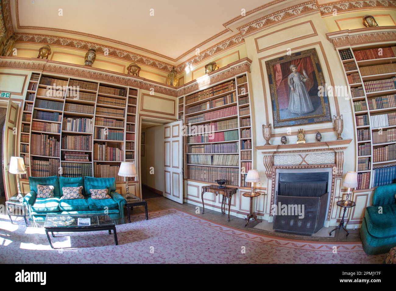 Leeds Castle Library, Leeds Castle, Kent, England UK Stock Photo - Alamy