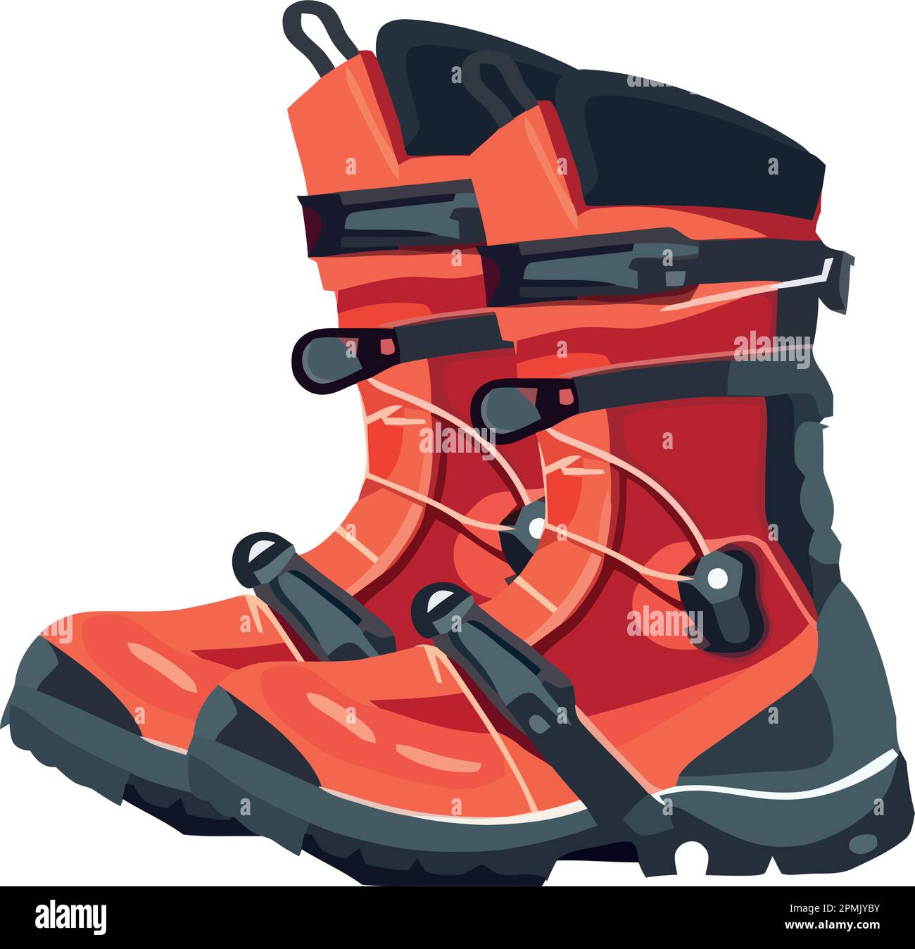 Hiking shoe symbolizes adventure in winter mountains Stock Vector Image ...