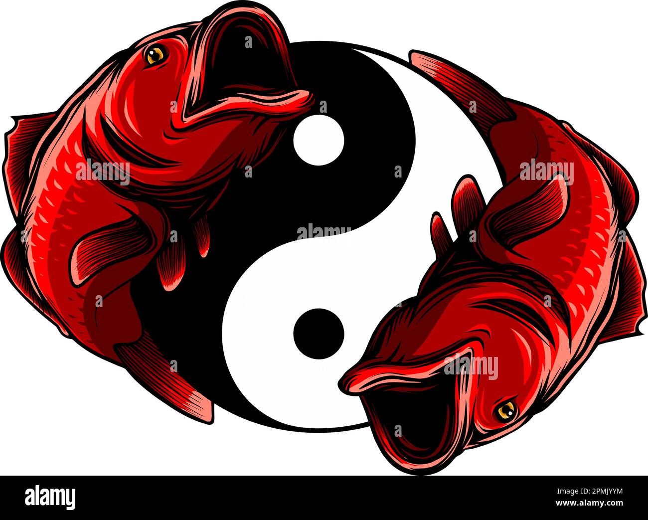 vector illustration of Yin Yang symbol on white background Stock Vector ...