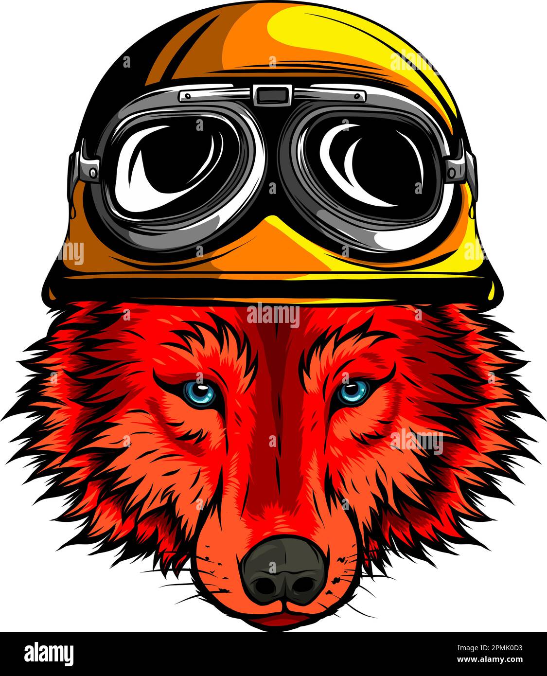 vector illustration of wolf head mascot digital hand draw design Stock ...