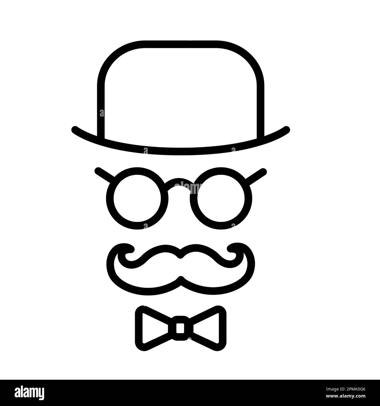 line english gentleman icon isolated on white background. Vector ...