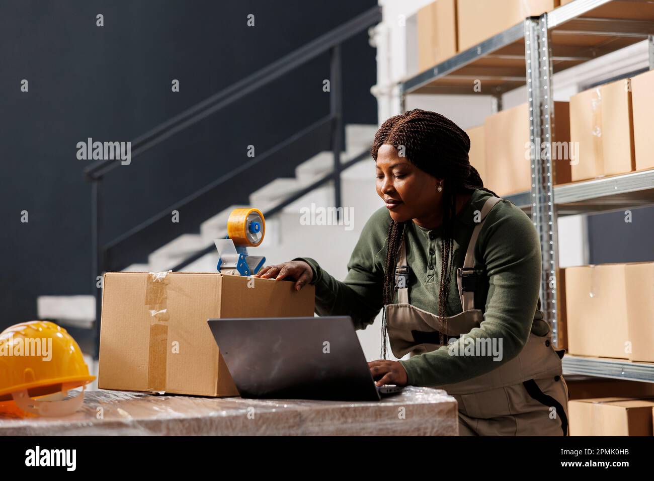 Factory stockroom boxes on shelf hi-res stock photography and images ...