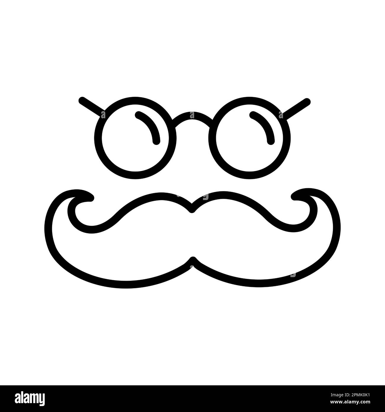 Nerd Glasses And Mustaches Line Icon Black Vector Icon Stock Vector Image And Art Alamy