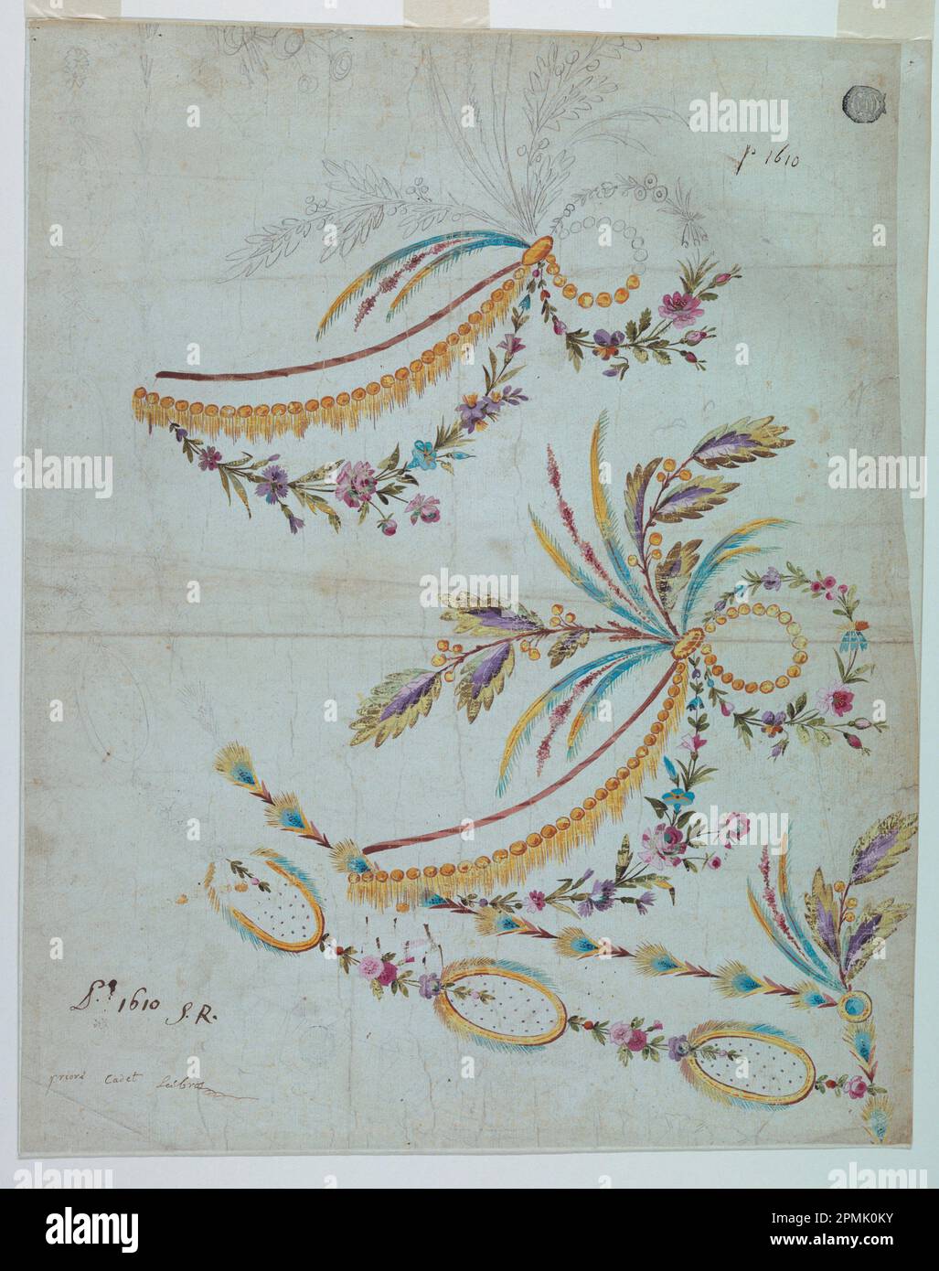 Drawing, Design for the Lower Front Part of an Overskirt of the ...