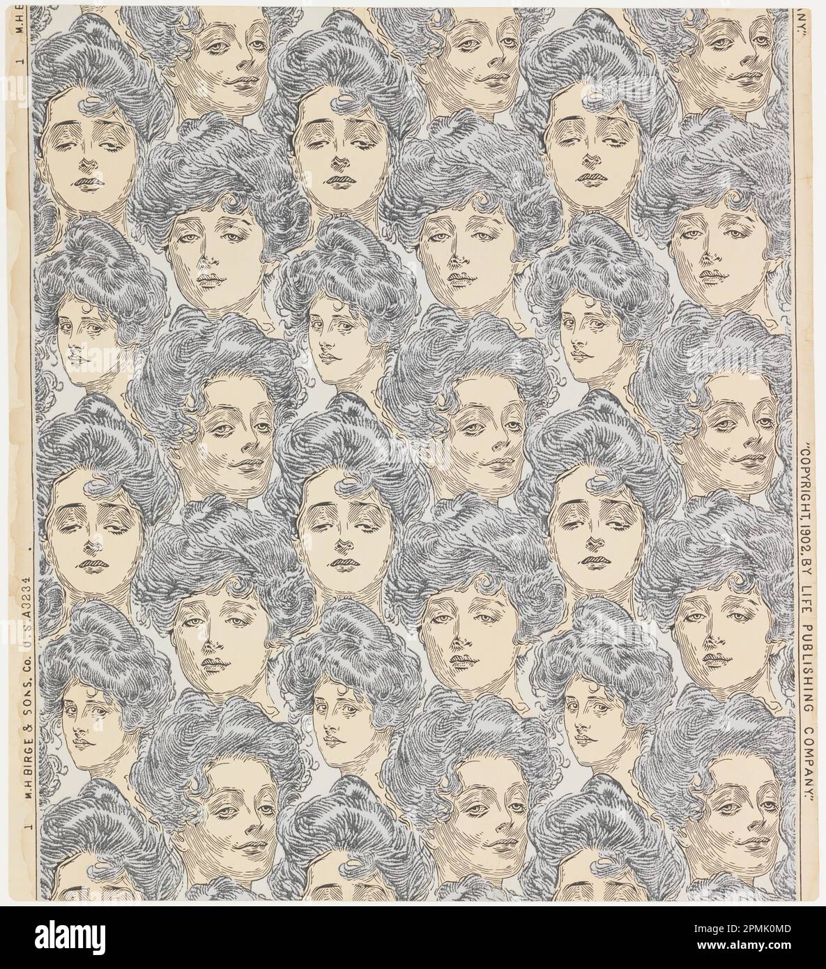 Sidewall, Bachelor's Wall Paper; Charles Dana Gibson (1867 – 1944 ...