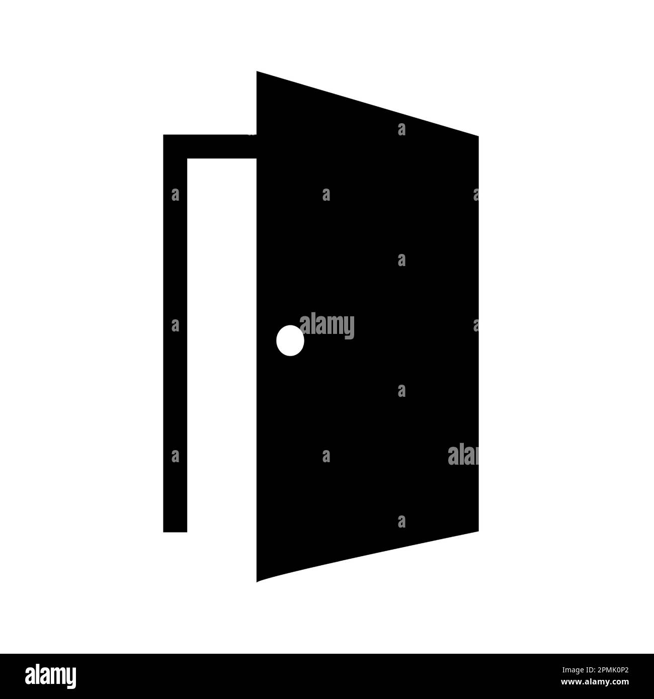 Door sign icon enter or exit symbol. Internal door. Circle and square ...