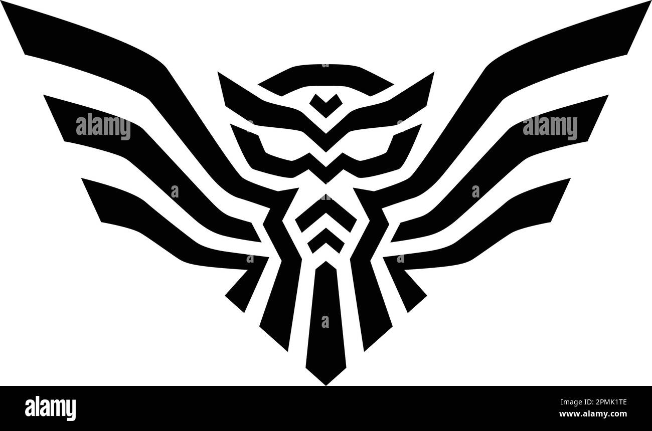 Abstract Design of Owl Spreading Its Wings Stock Vector Image & Art - Alamy